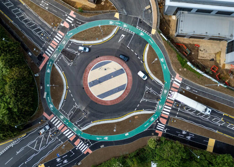 Britain’s controversial £2m Dutch-style roundabout opens