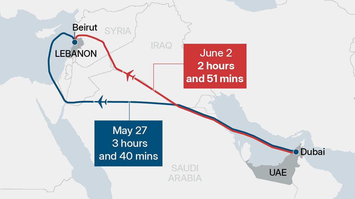 Dubai-Beirut flights: UAE airlines now using Syrian airspace to slash ...