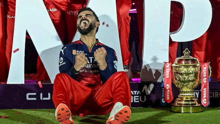 What's inside an IPL trophy? Virat Kohli's playful act after RCB lift maiden title in 18 years ...