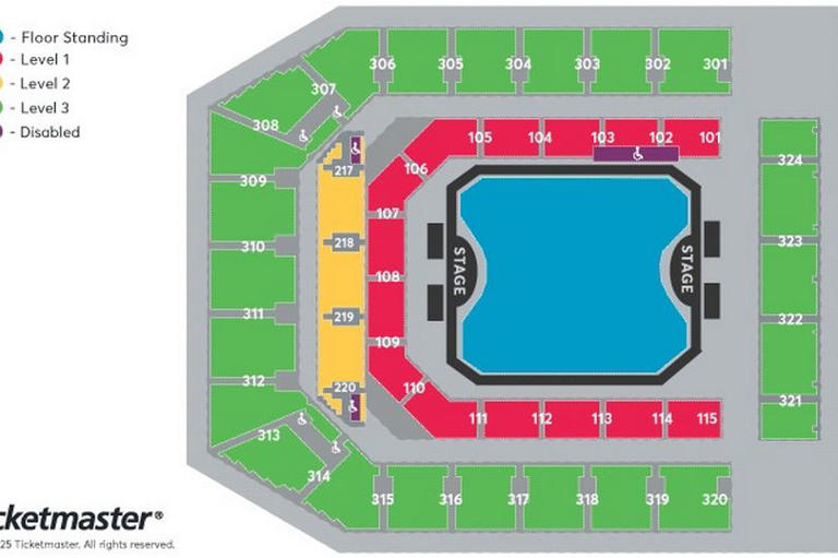 Drake at Manchester Co-Op Live venue map, capacity and seating plan
