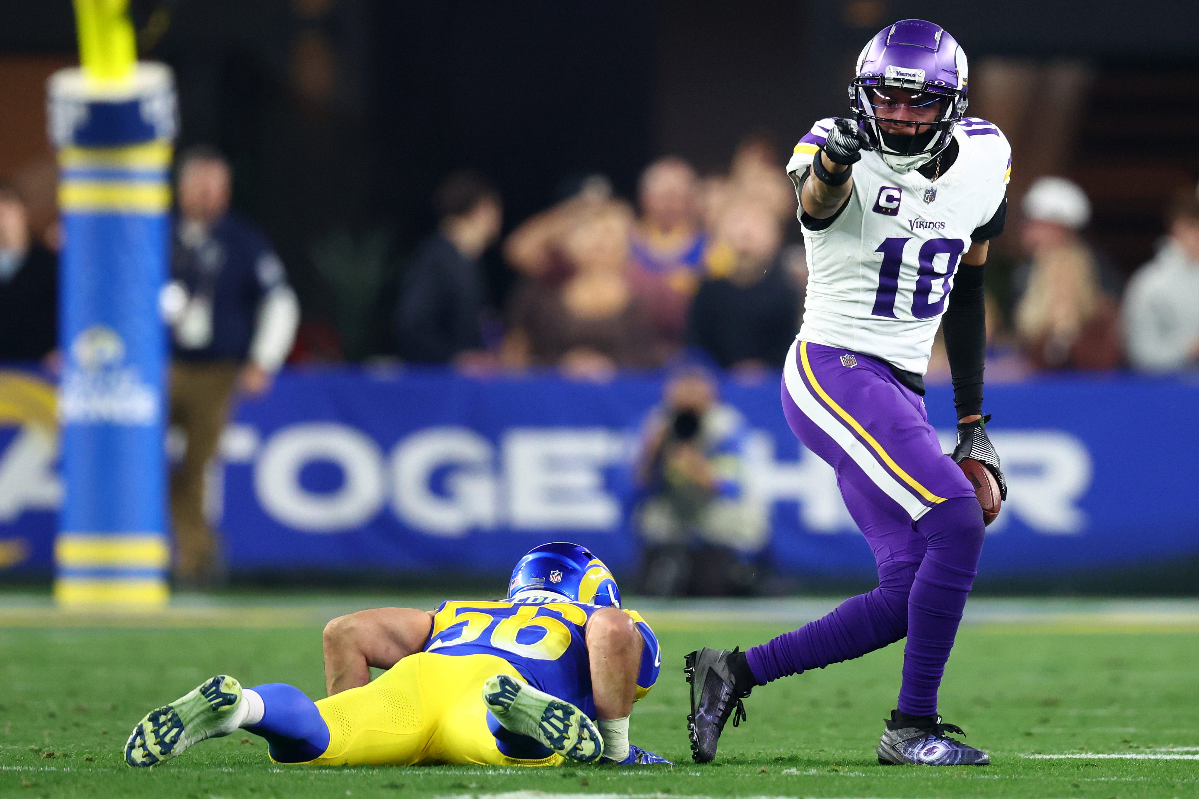 Who did PFF grade as the Vikings best rookie since their inception?