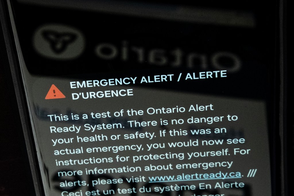 An emergency alert intended for just one area went across Ontario ...