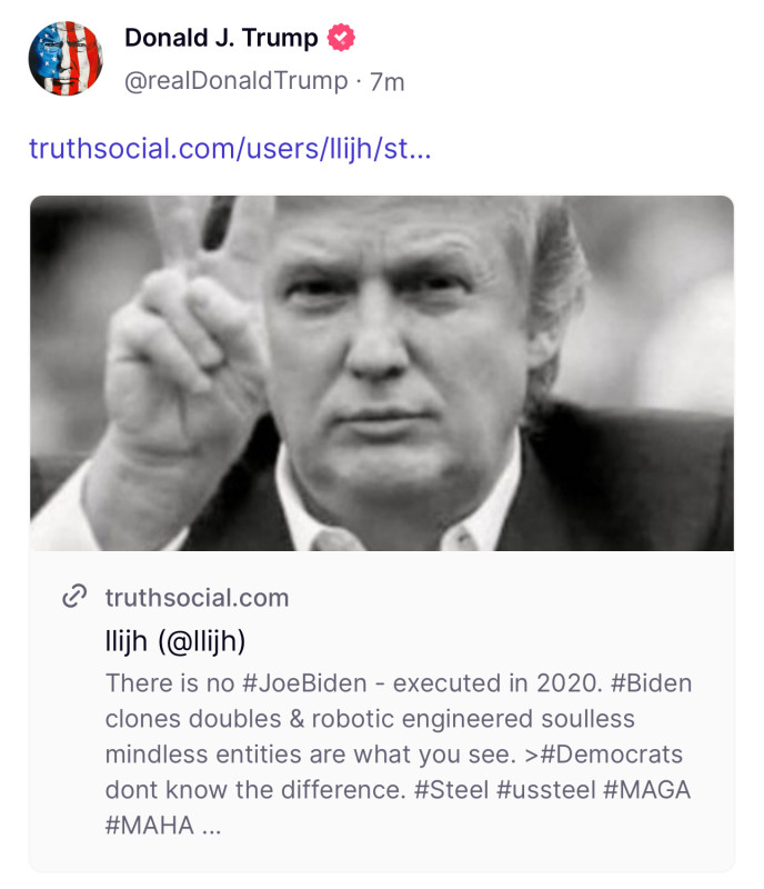 Trump Pushed Biden Conspiracy Theories in 2:28 AM Truth Social Post