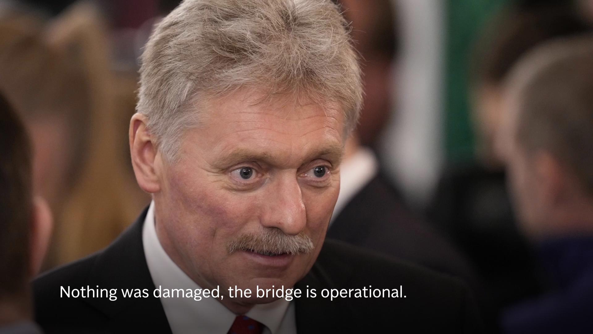 Kremlin confirms explosion at Kerch Bridge that links Russia to Crimea