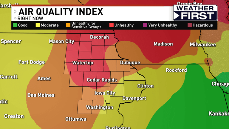 Air quality continuing to worsen Wednesday morning in eastern Iowa due ...