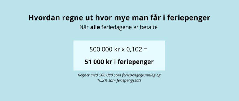 Hvordan regne ut hvor mye feriepenger du får utbetalt