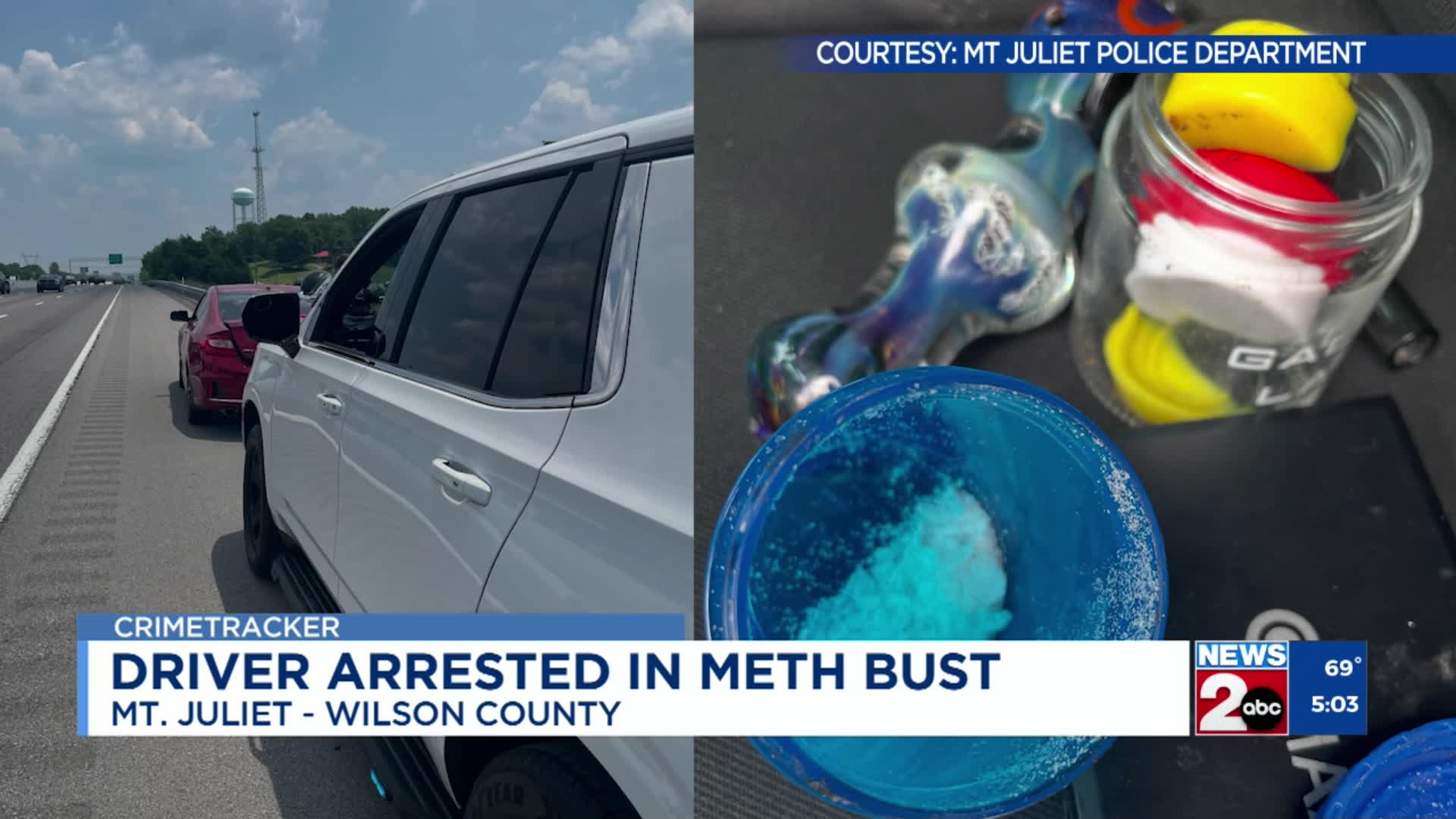 Driver arrested in Mt. Juliet meth bust