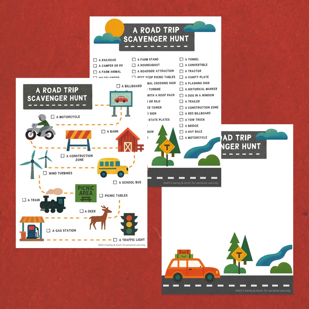 Free Printable Road Trip Scavenger Hunts for Kids of All Ages