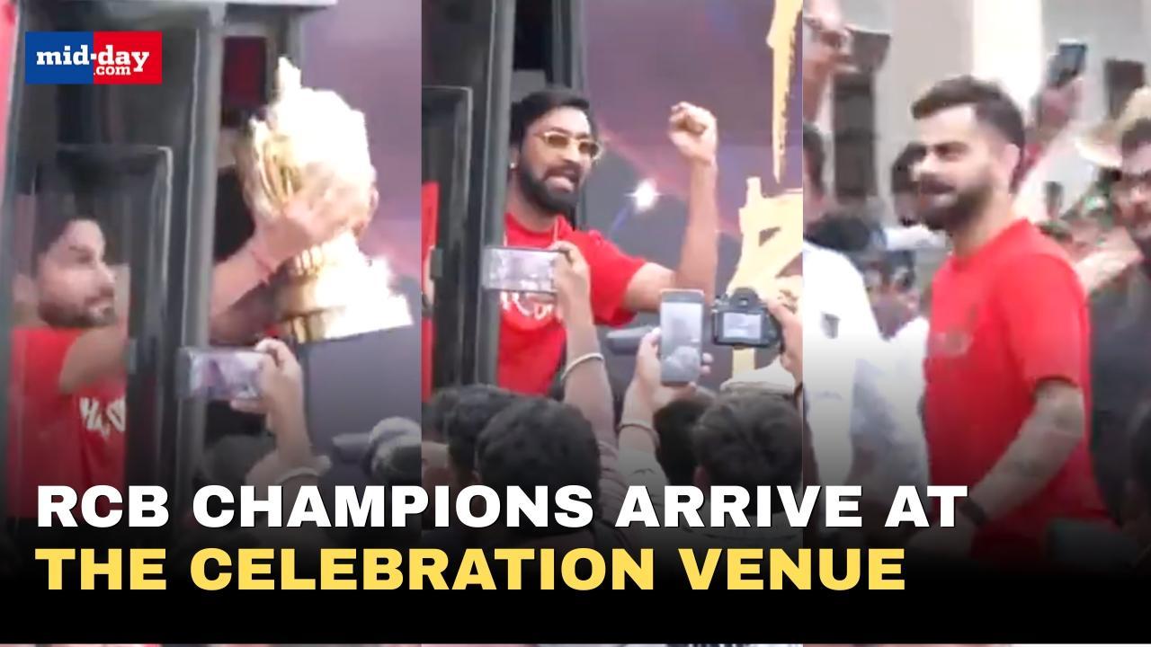 RCB IPL 2025 Win: RCB champions reach Vidhana Soudha for felicitation ...