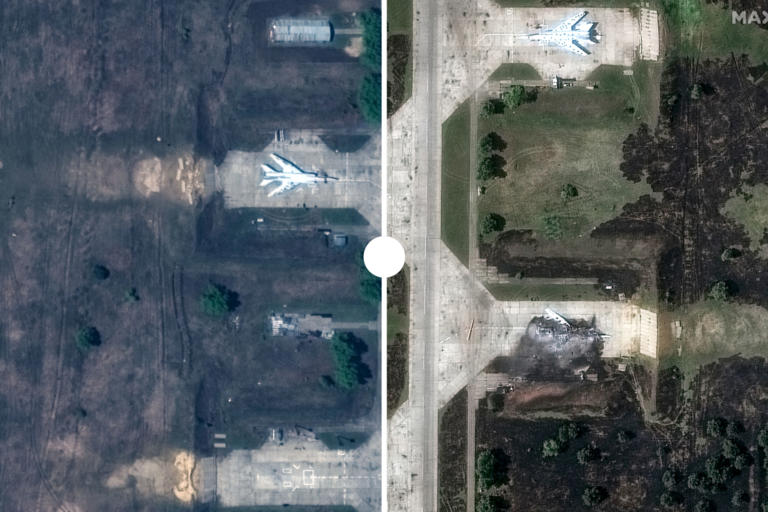 Before-and-after satellite images reveal Russian 'Pearl Harbor' devastation