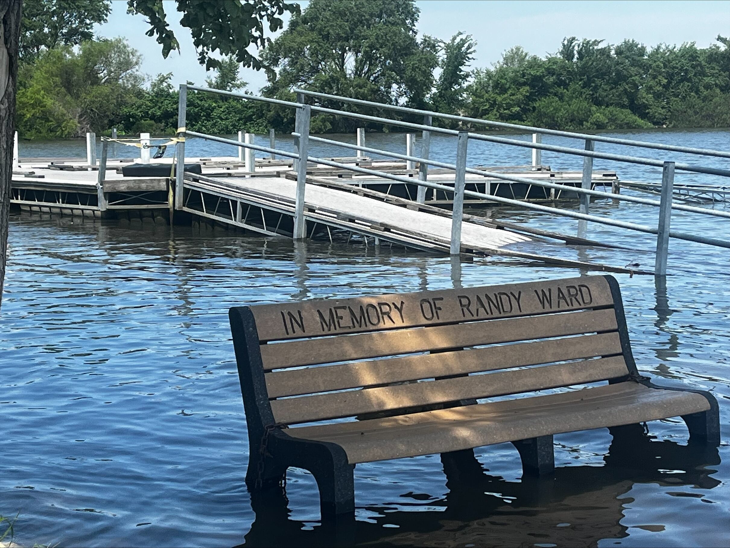 El Dorado Lake full, floodgates shut to prevent downstream flooding