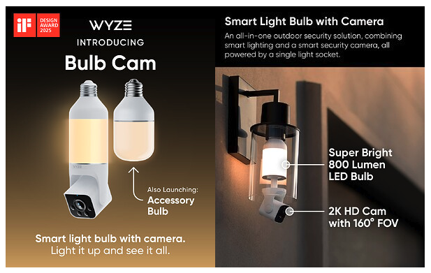 Wyze ‘Bulb Cam’ combines lightbulb and camera for new smart-home ...