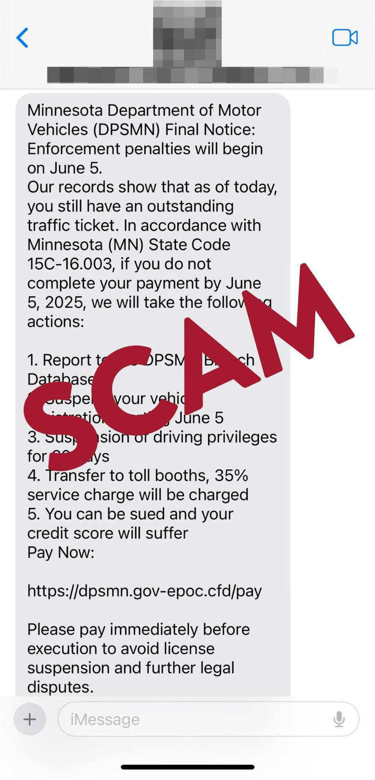 Scam text circulating around state of Minnesota