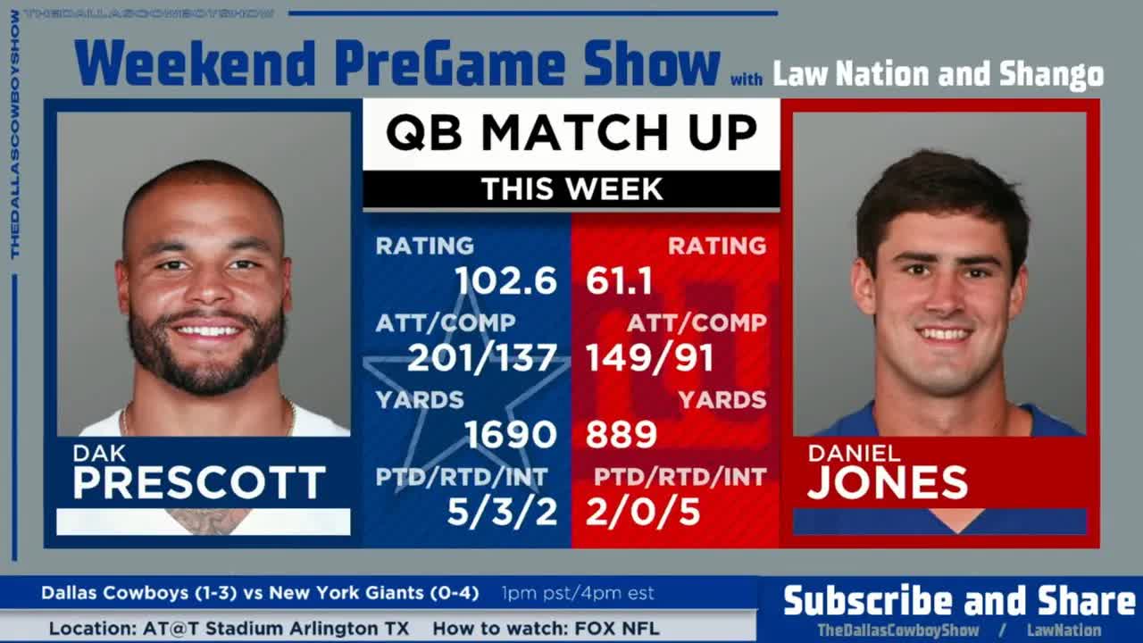 law nation sports: cowboys vs giants week 5 pregame show: dak prescott, ezekiel elliott, and ...