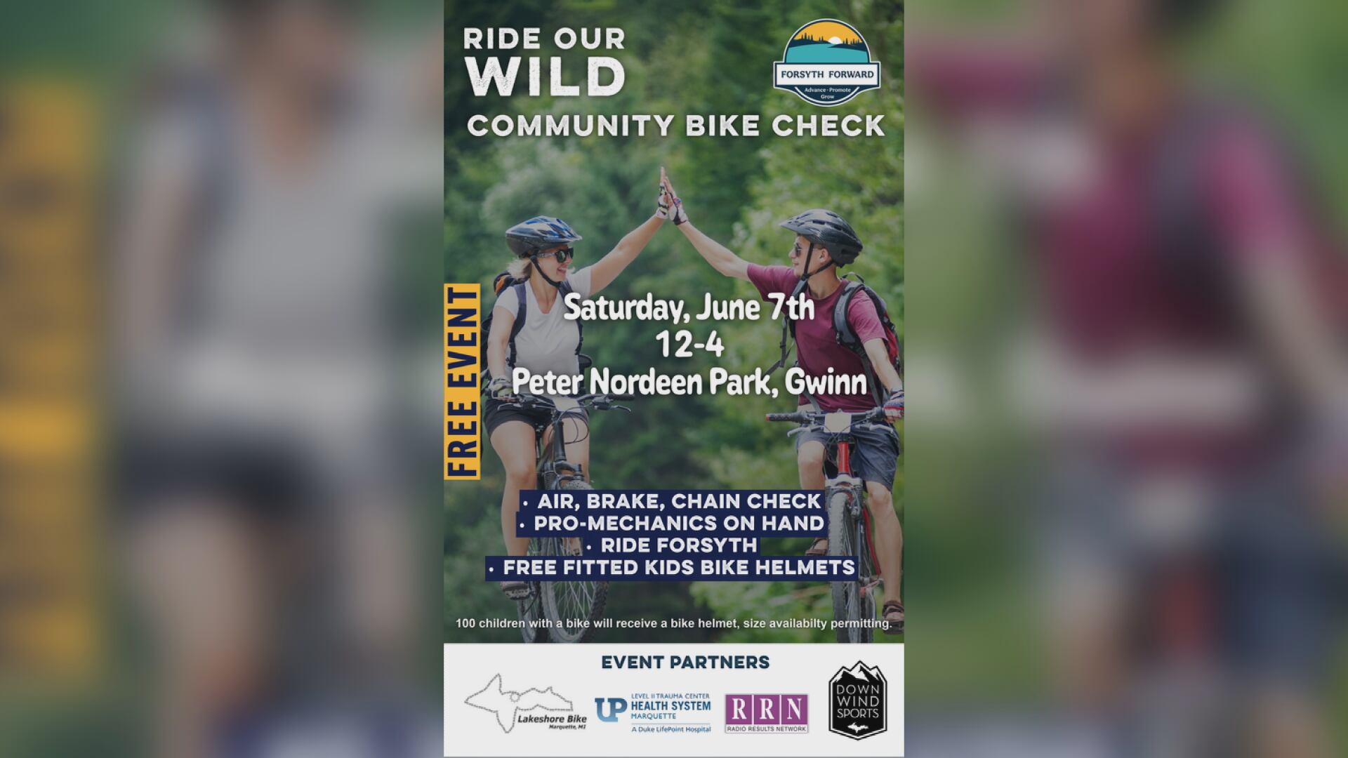 Forsyth Forward to host free Ride Our Wild bike check event