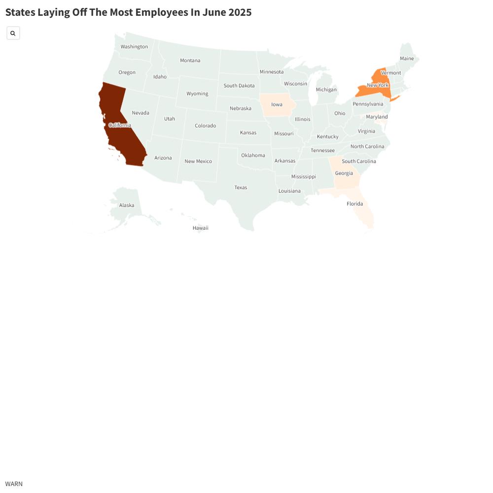 States expecting the biggest layoffs in June