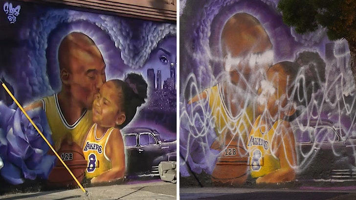 Kobe Bryant Mural Vandalized Again In Downtown Los Angeles