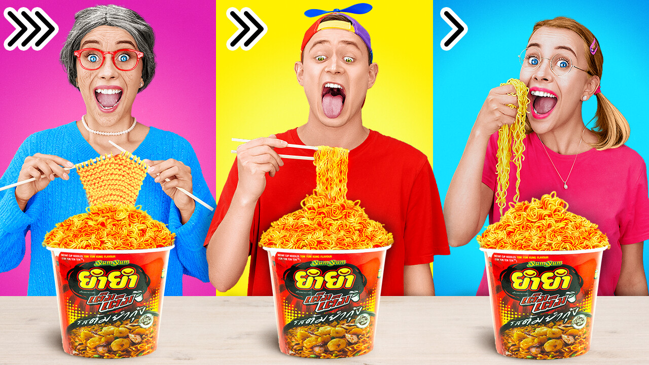 GRANDMA VS ME COOKING CHALLENGE 2 || Kitchen Gadgets and Parenting ...