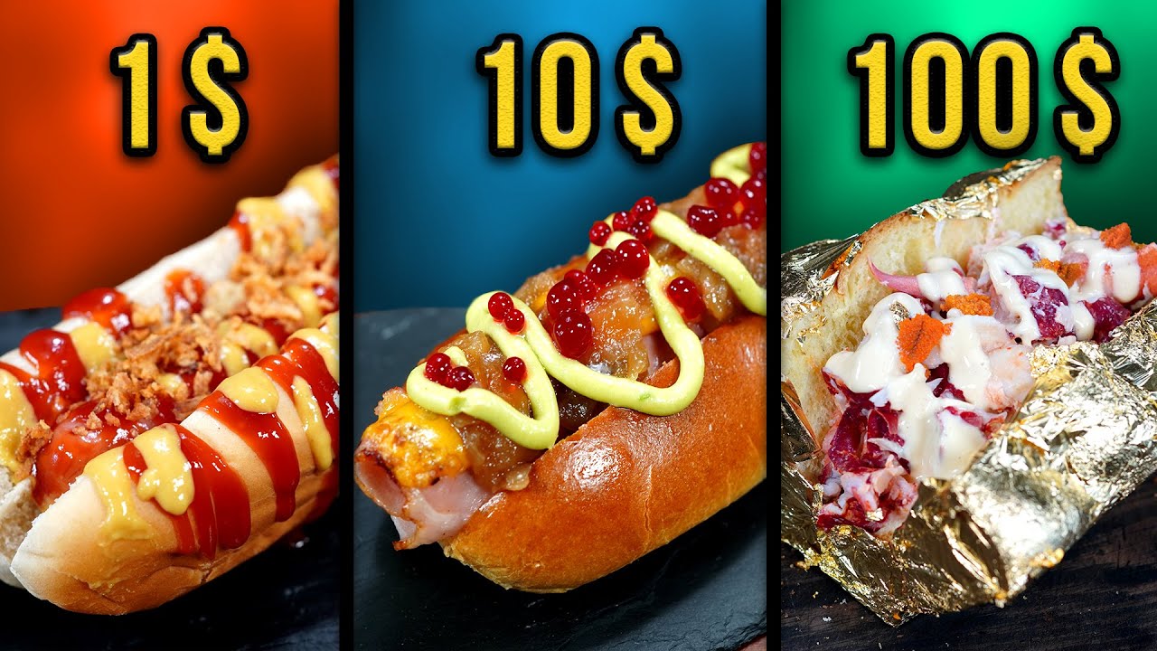 1€ vs 10€ vs 100€ HOT DOG🌭 ¿Merecerá la pena?