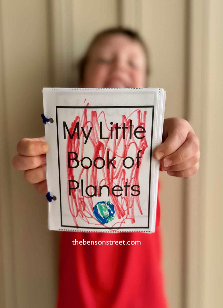 Free Printable My Little Book of Planets: Tracing & Coloring Activity