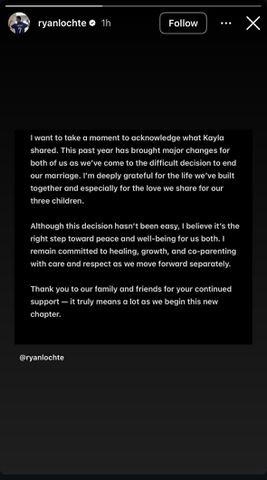 Ryan Lochte Breaks His Silence On His Wife Kayla Filing For Divorce