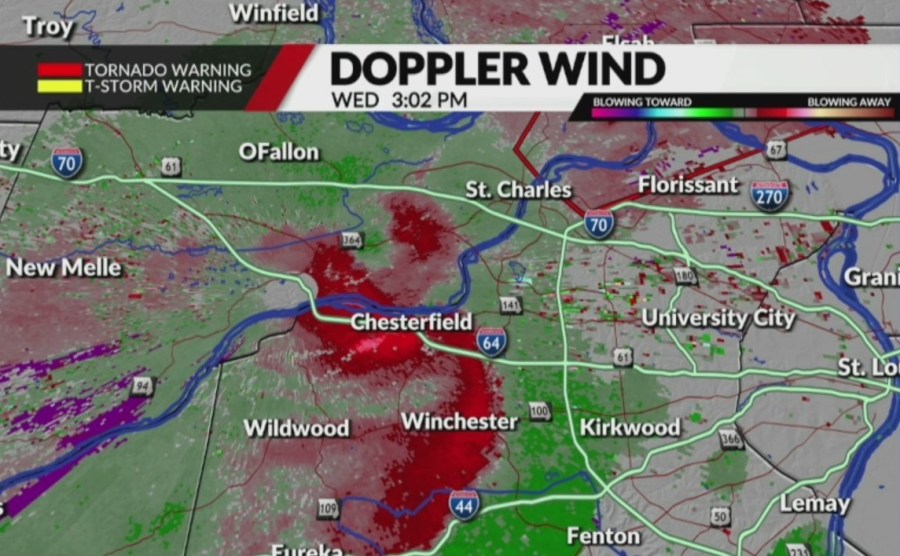 Radar-indicated: Tornado likely rolled through Chesterfield