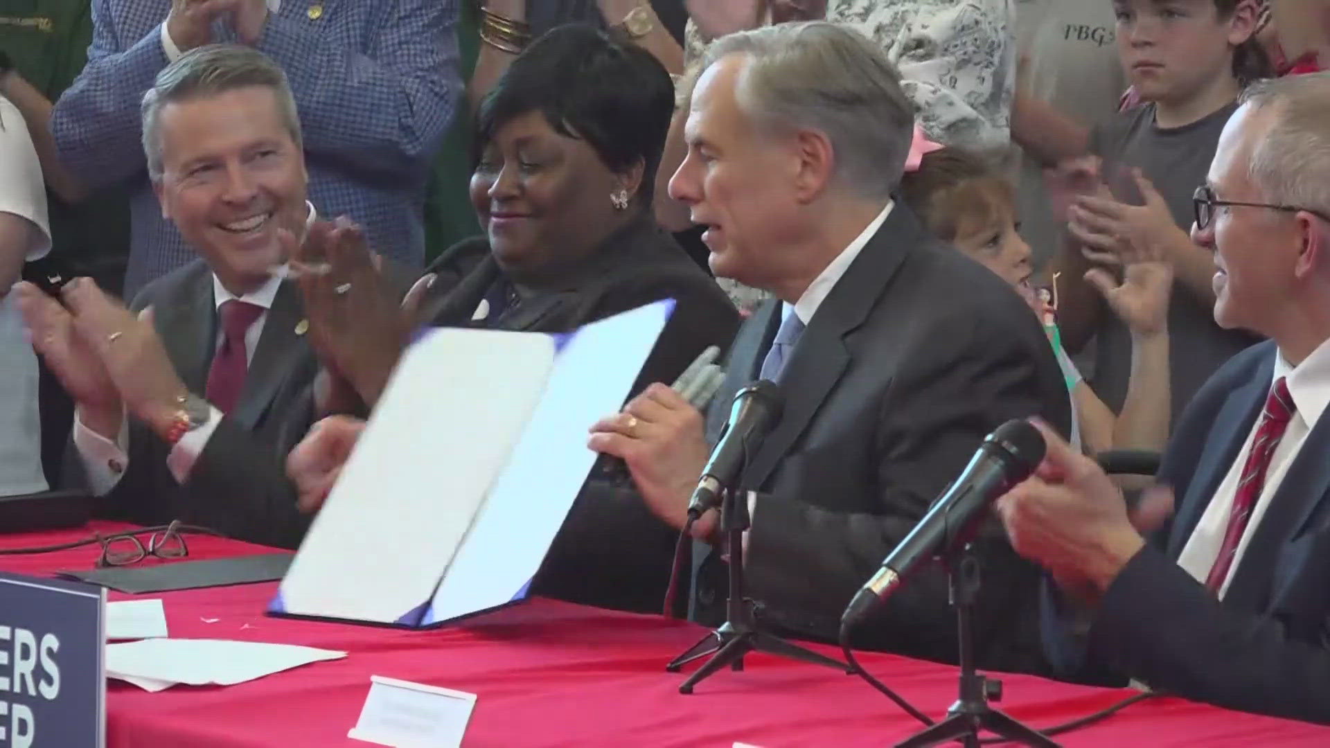 Gov. Abbott signs HB-2 into law in Salado, seeking pay raises and ...