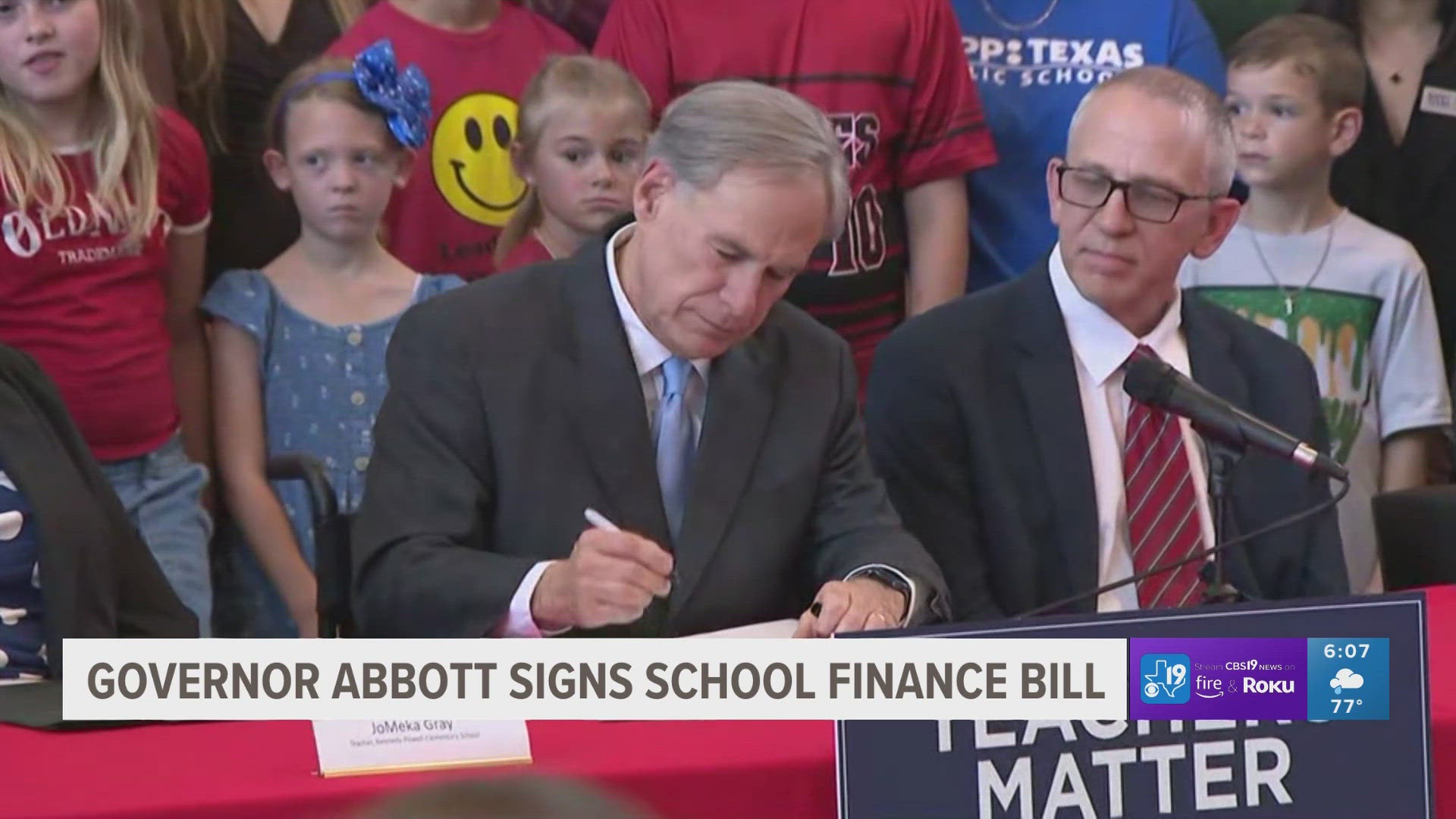 Gov. Abbott signs school financing bill into law