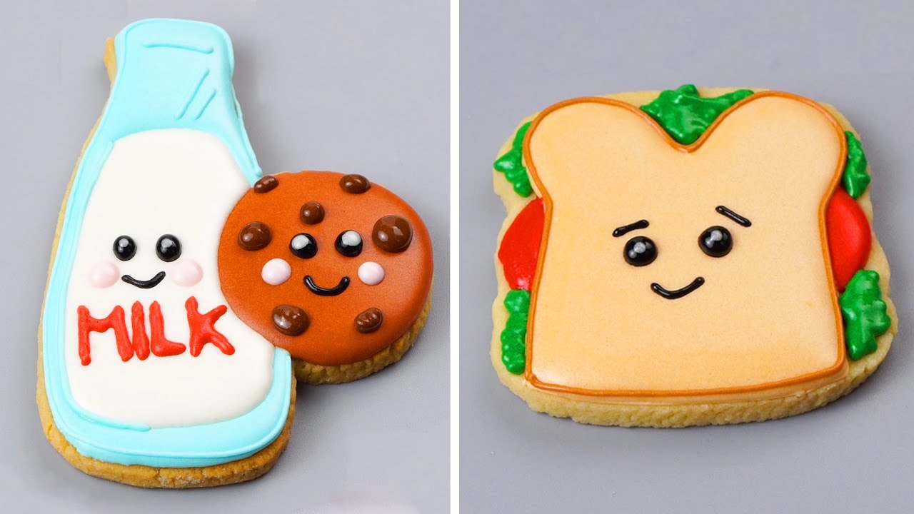 Milk & Cookie + Sandwich Kawaii Cookies 🥛🍪🥪 | Cute Sugar Cookie Decorating