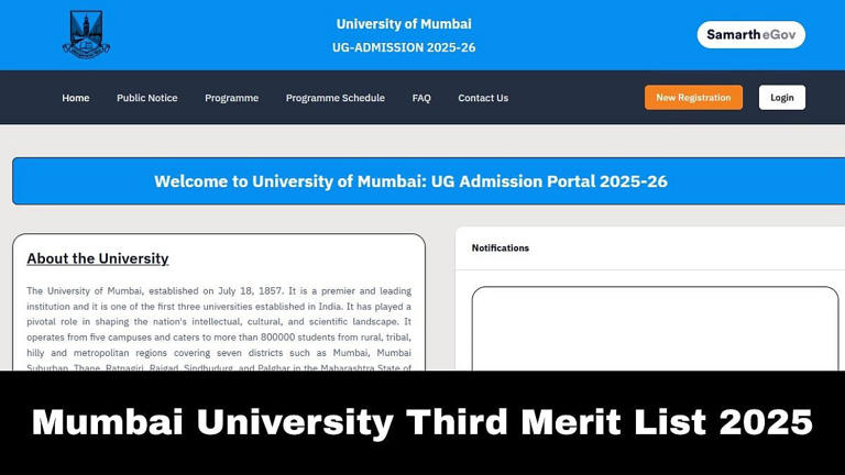 Mumbai University Third Merit List 2025 To Be Released Today At ...