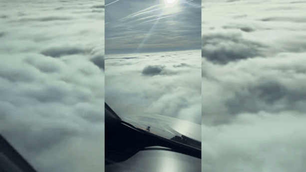 'This never gets old': Pilot captures mesmerising view of diving into clouds for landing - watch ...