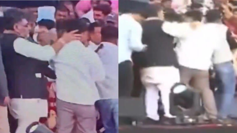 DK Shivakumar Pushes Fan Off Stage During RCB Victory Celebration Amid ...