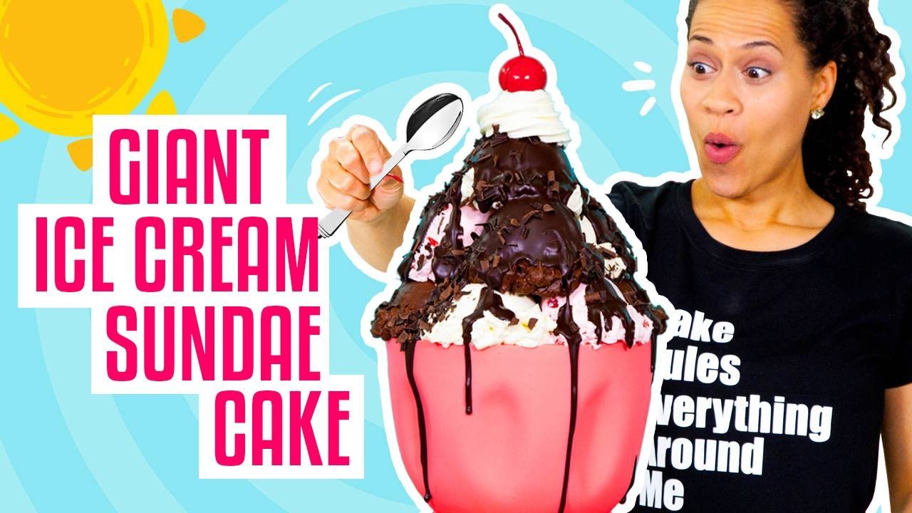 How To Make A Giant Ice Cream Sundae out of CAKE for My BIRTHDAY