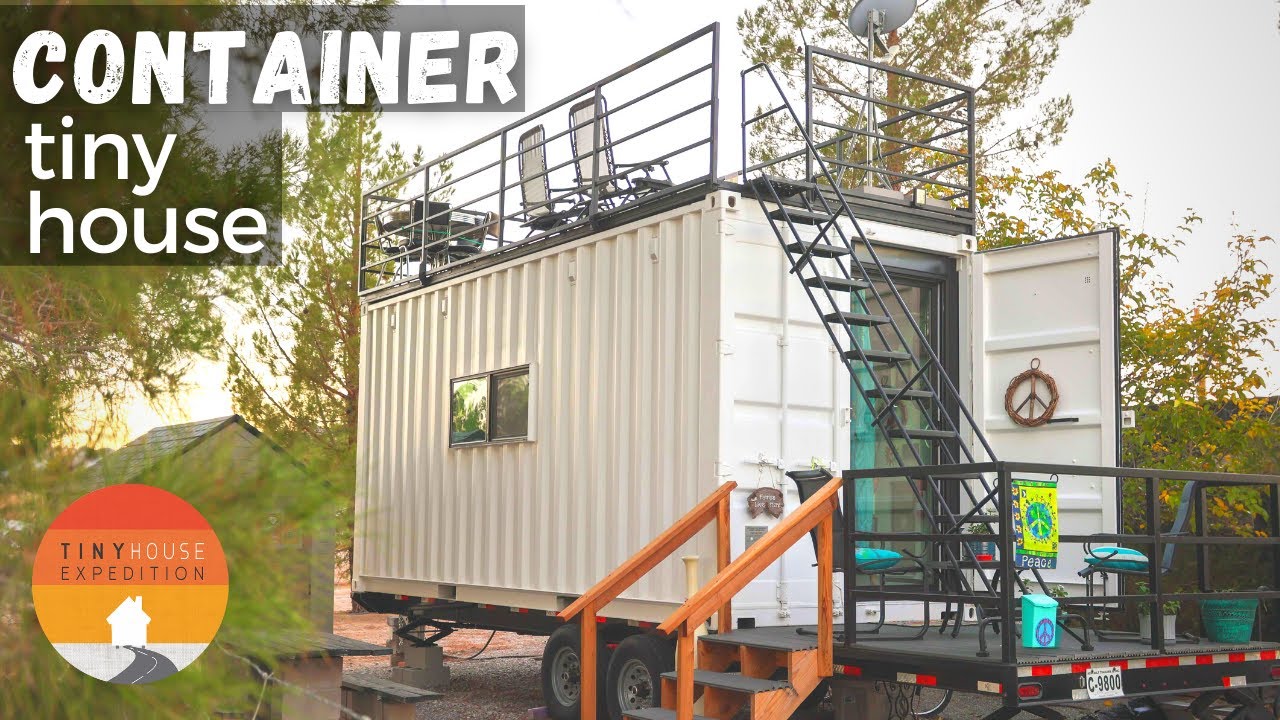 Container Home on Wheels! Retiree's tiny affordable housing for peace