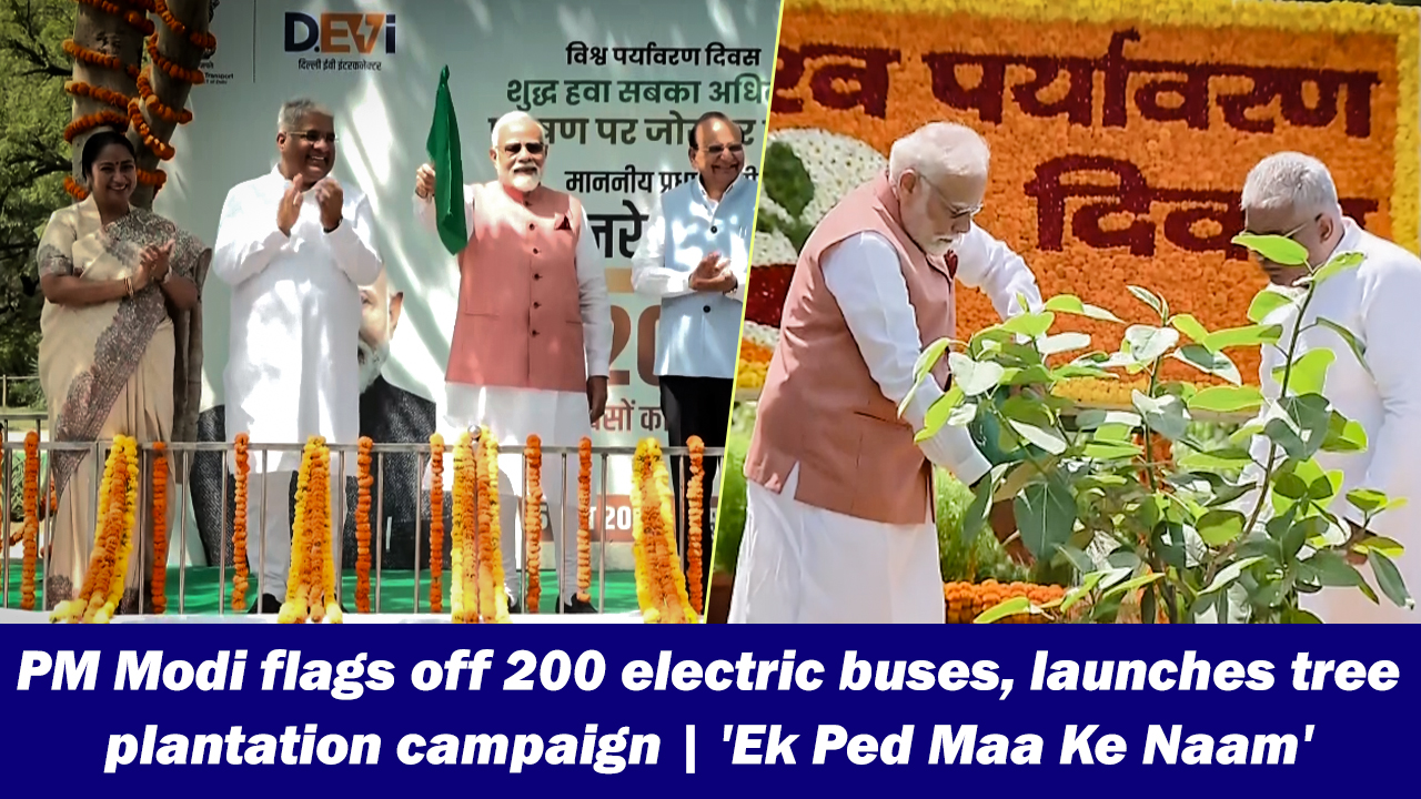 PM Modi flags off 200 electric buses, launches tree plantation campaign ...