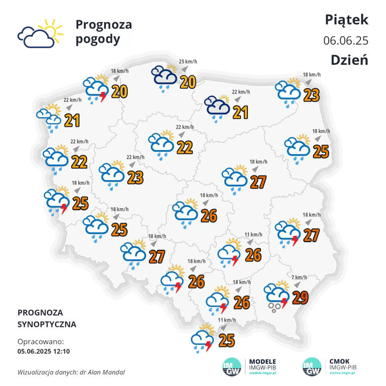 Szykuje się niespokojny pogodowo weekend. Zagrzmi i popada w całym kraju