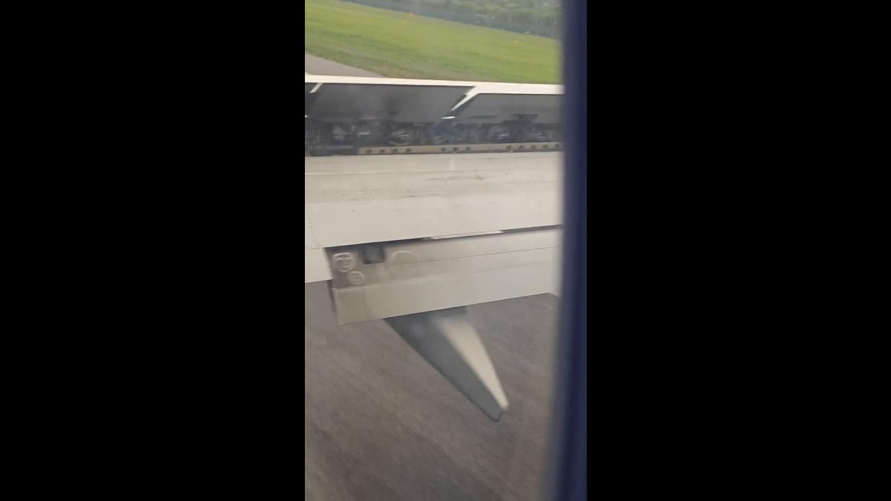 Passenger spots smiley face drawn plane's wing