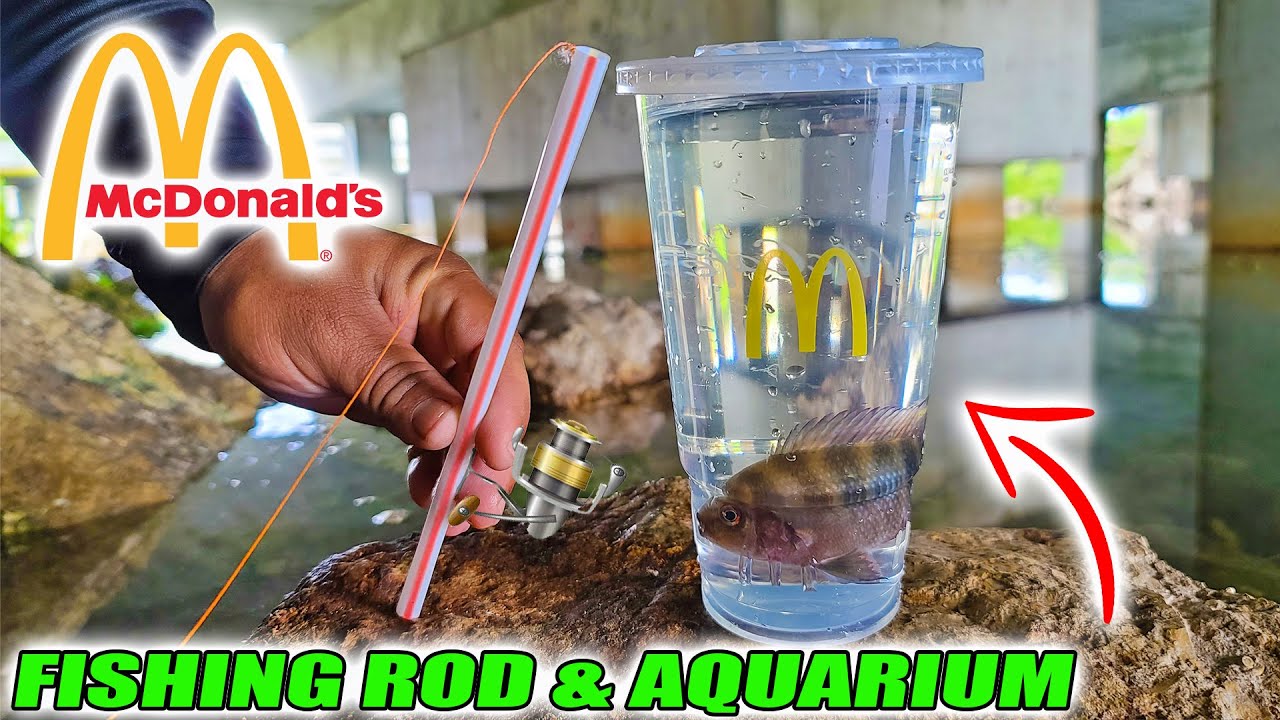 Straw Fishing Rod + McDonald’s Cup Aquarium – Wild DIY Build