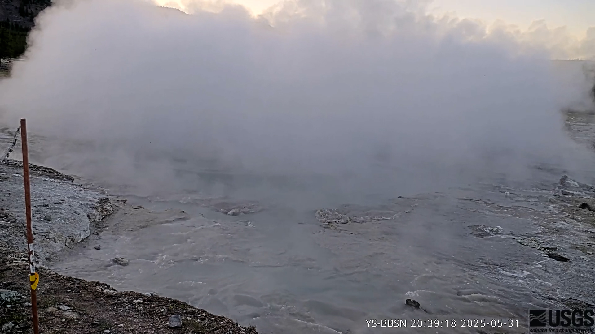 Yellowstone pool eruption caught on camera