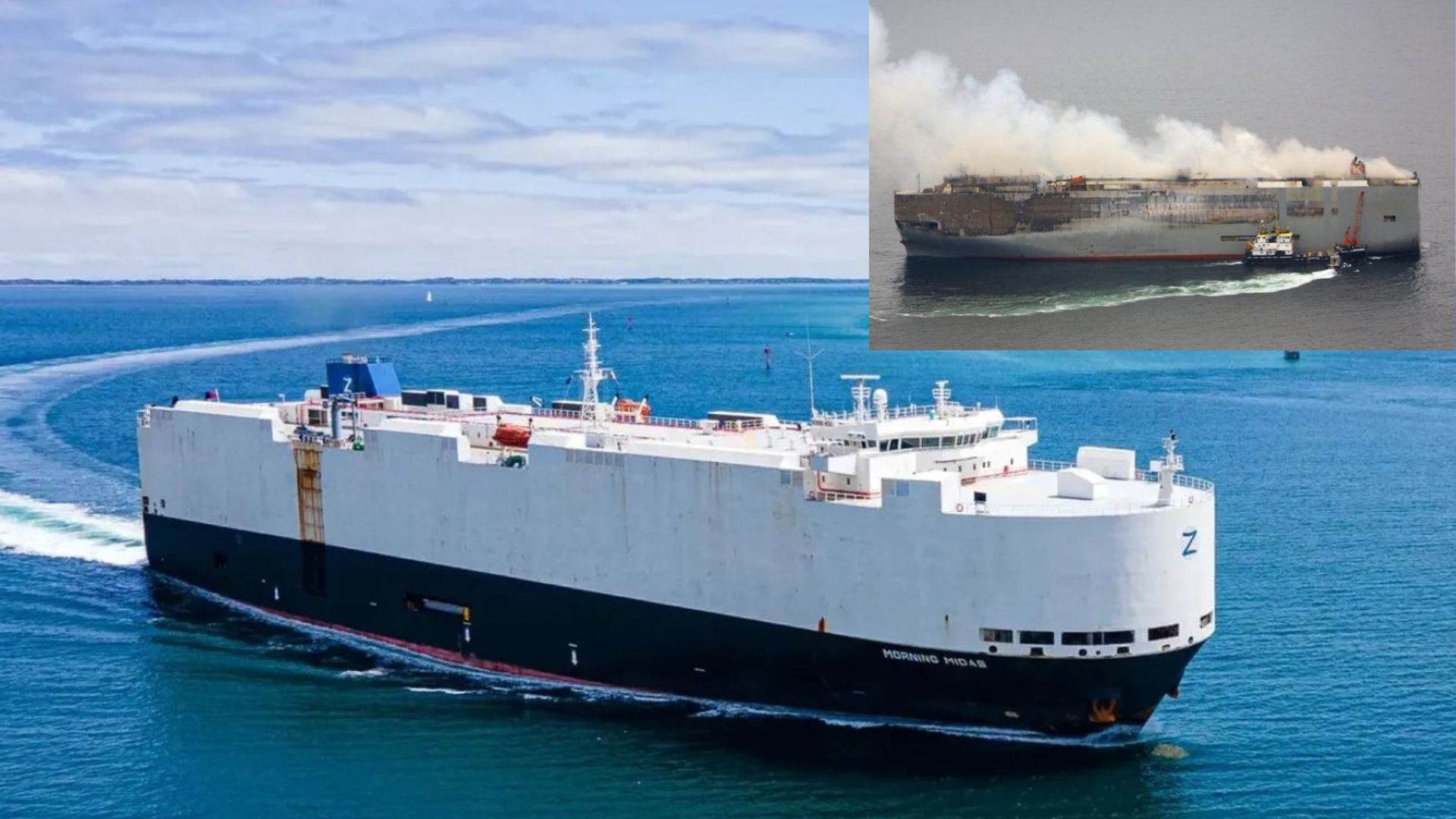 Ship Carrying EVs Abandoned As It Burns In The Pacific Ocean