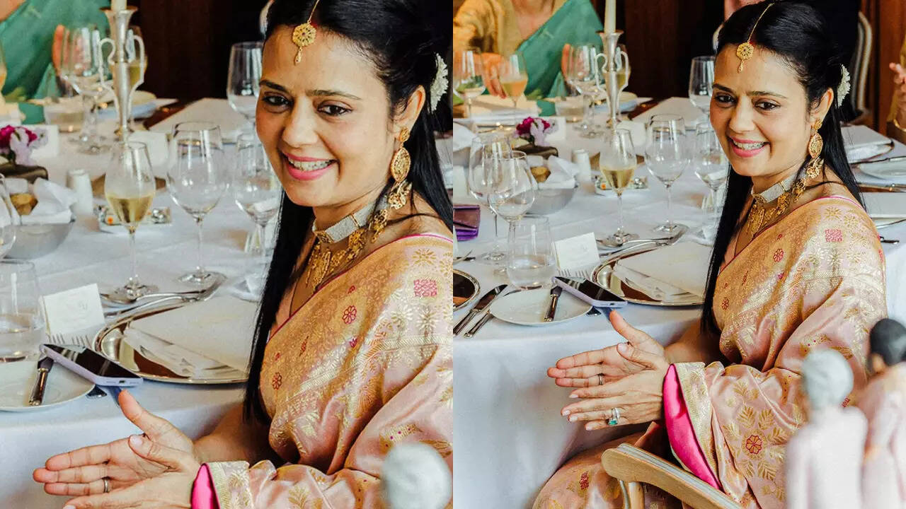 Mahua Moitra marries Pinaki Misra in Berlin wearing a dreamy Varanasi ...