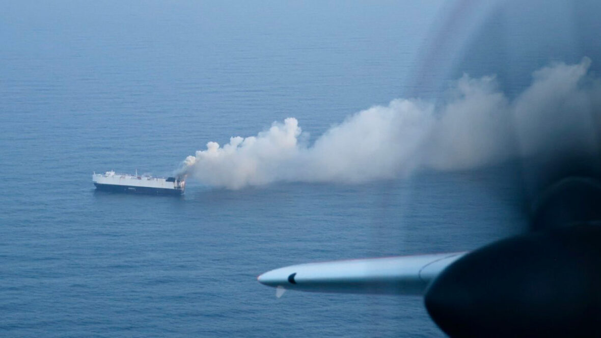 See It: Morning Midas Car Carrier Ship Burns Off Alaska As U.S. Coast ...