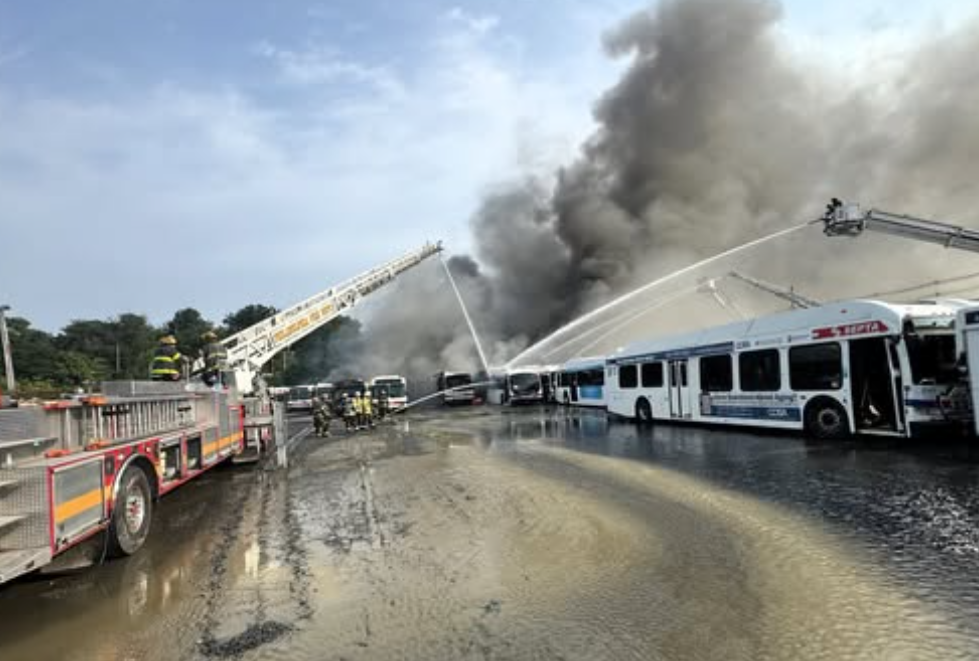 At least 40 city buses catch fire at Philadelphia SEPTA facility