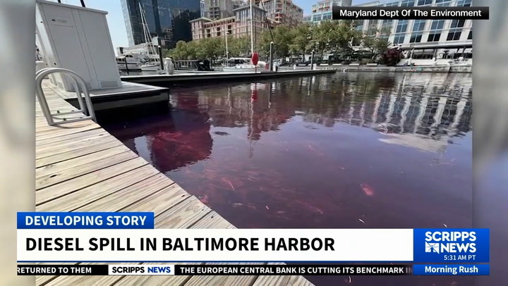 Baltimore Harbor Diesel Spill Cleanup Underway by Coast Guard