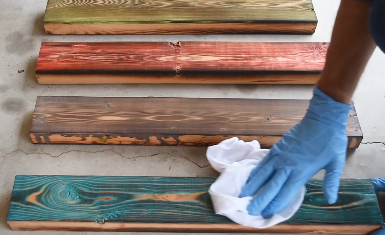 Stained Shou Sugi Ban Yakisugi Tutorial || How to Burn Wood with Color