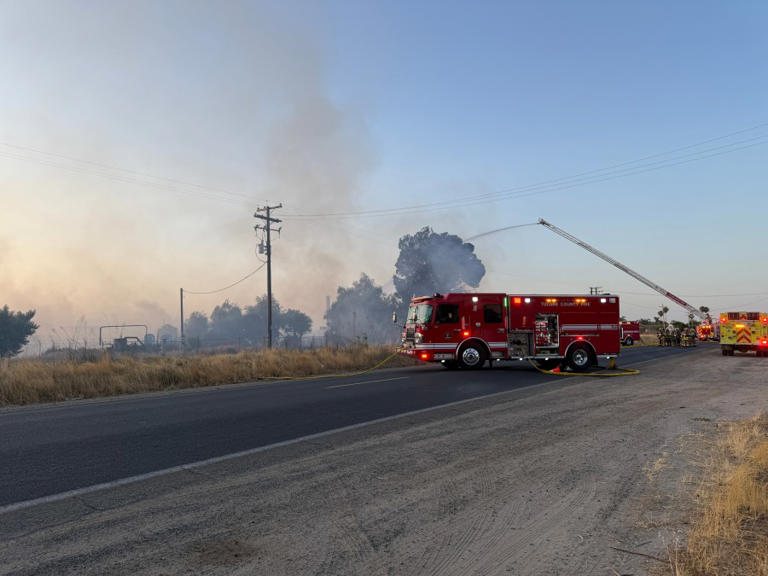 Fire crews fight 2-story house fire in Tulare County