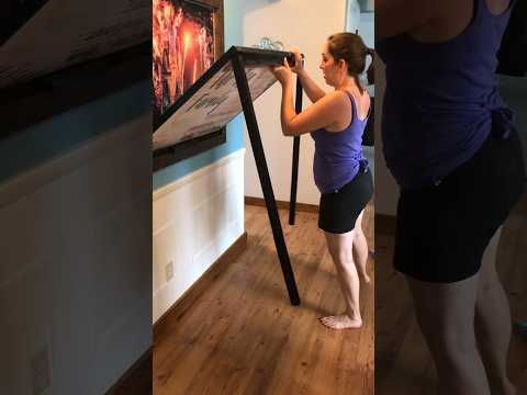 Fold away table in a picture frame #woodworking #diy #homedesign