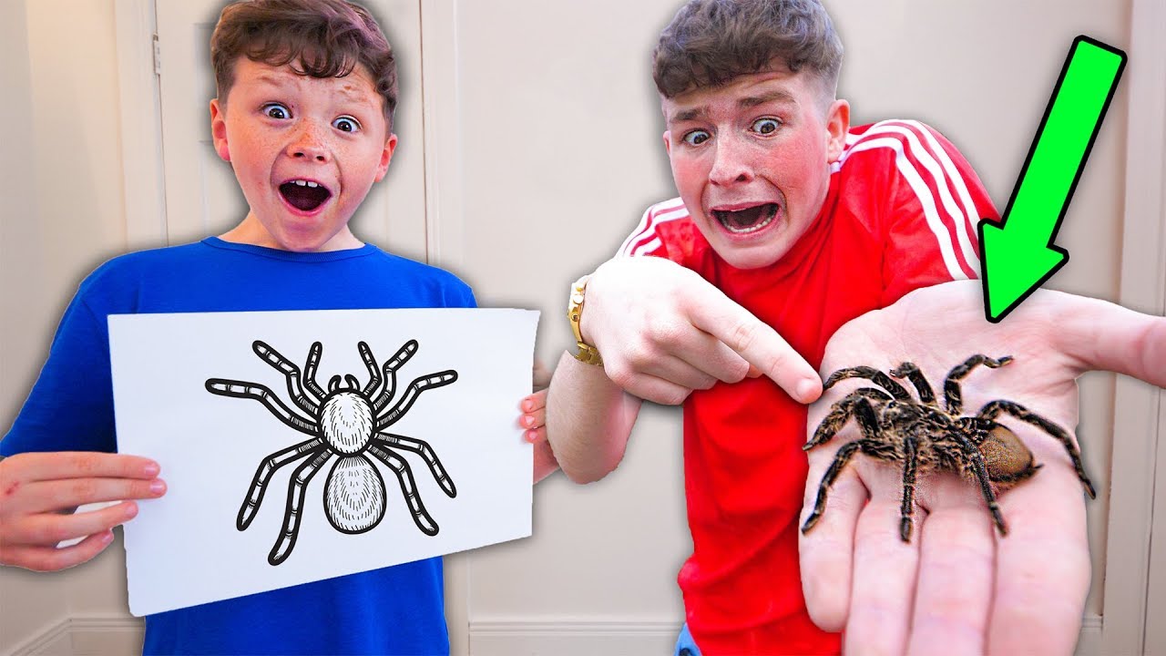 Whatever you draw, I'll touch challenge with little brother