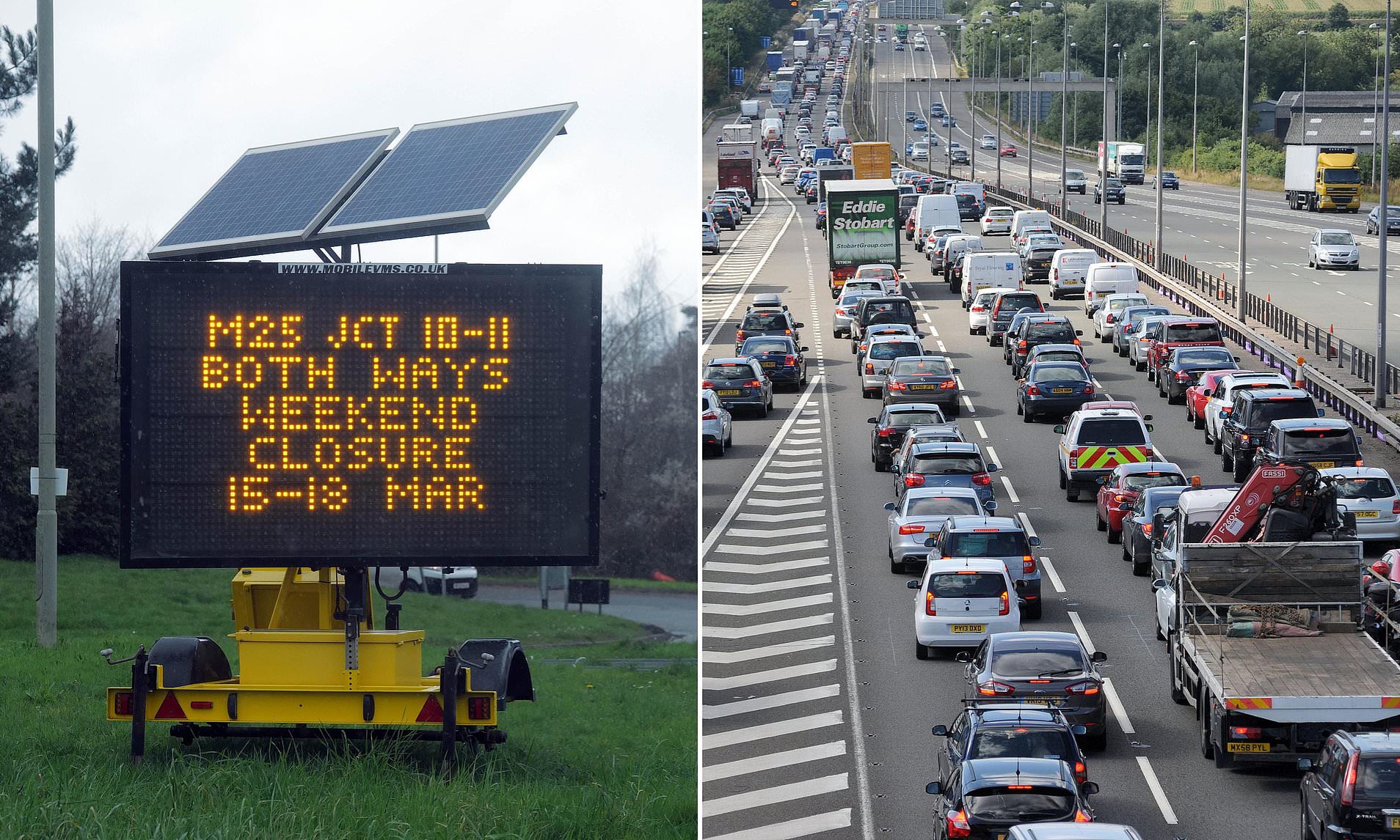 Motorway closures up a fifth last year - these junctions were shut most ...