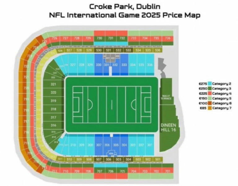 Ticket prices revealed for September's NFL game in Croke Park